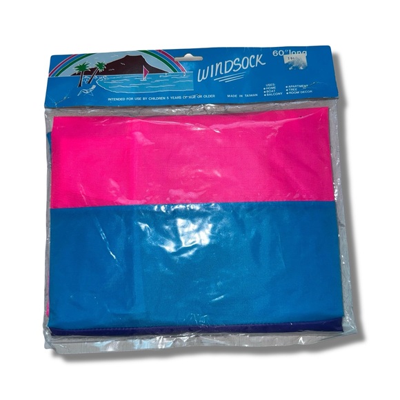 Vintage | Accents | Vintage 6 Pink Purple And Blue Striped Windsock ...